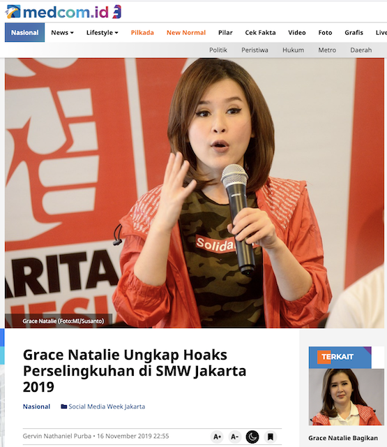 [Cek Fakta] Beredar Percakapan Mesum Ahok dan Grace Natalie, Itu Hoaks